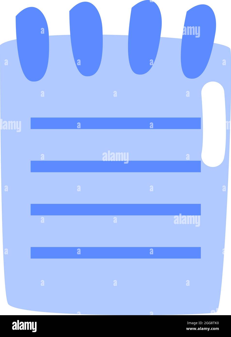 Blue paper document, illustration, vector, on a white background Stock ...
