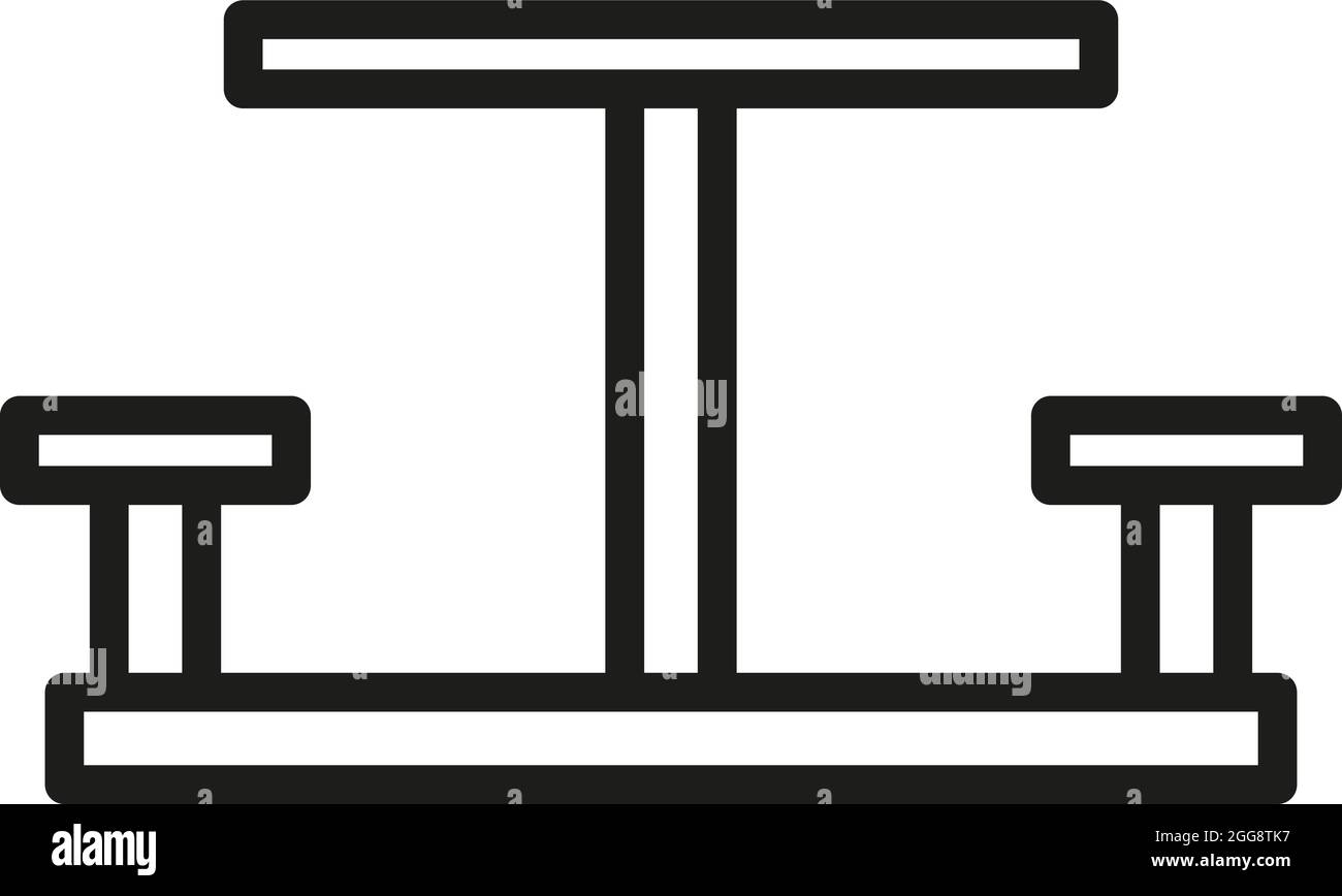 Park table, illustration, vector, on a white background Stock Vector ...