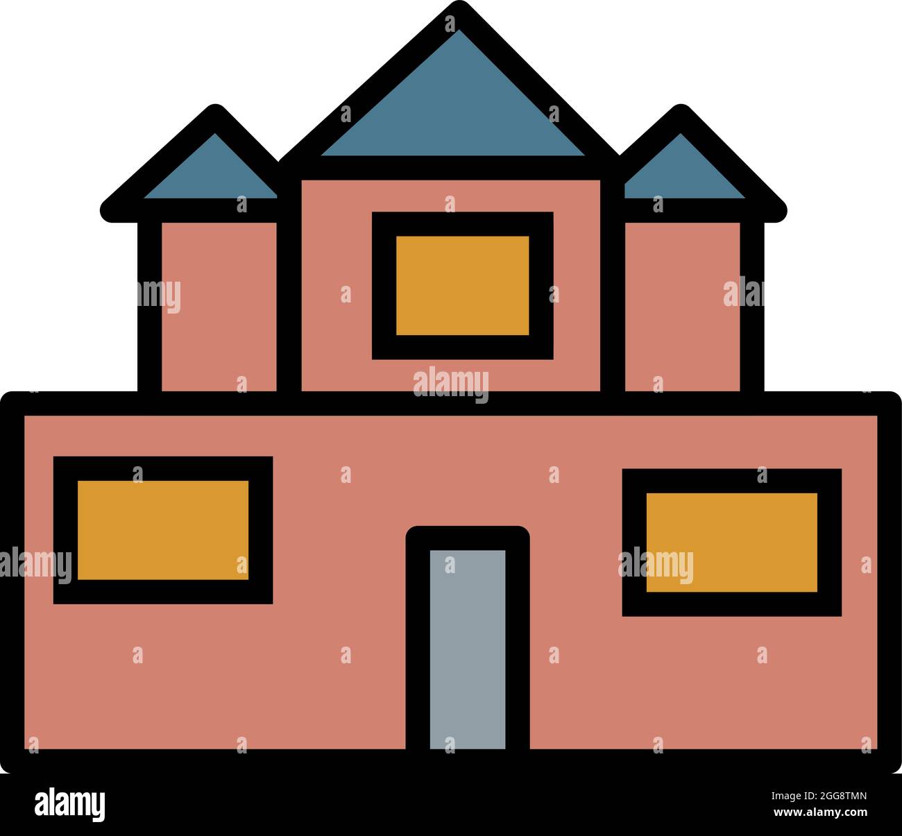 Big mansion, illustration, vector, on a white background Stock Vector ...