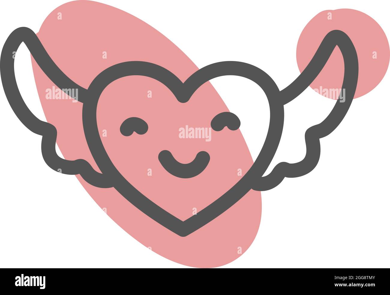 Heart with wings, illustration, vector, on a white background Stock ...
