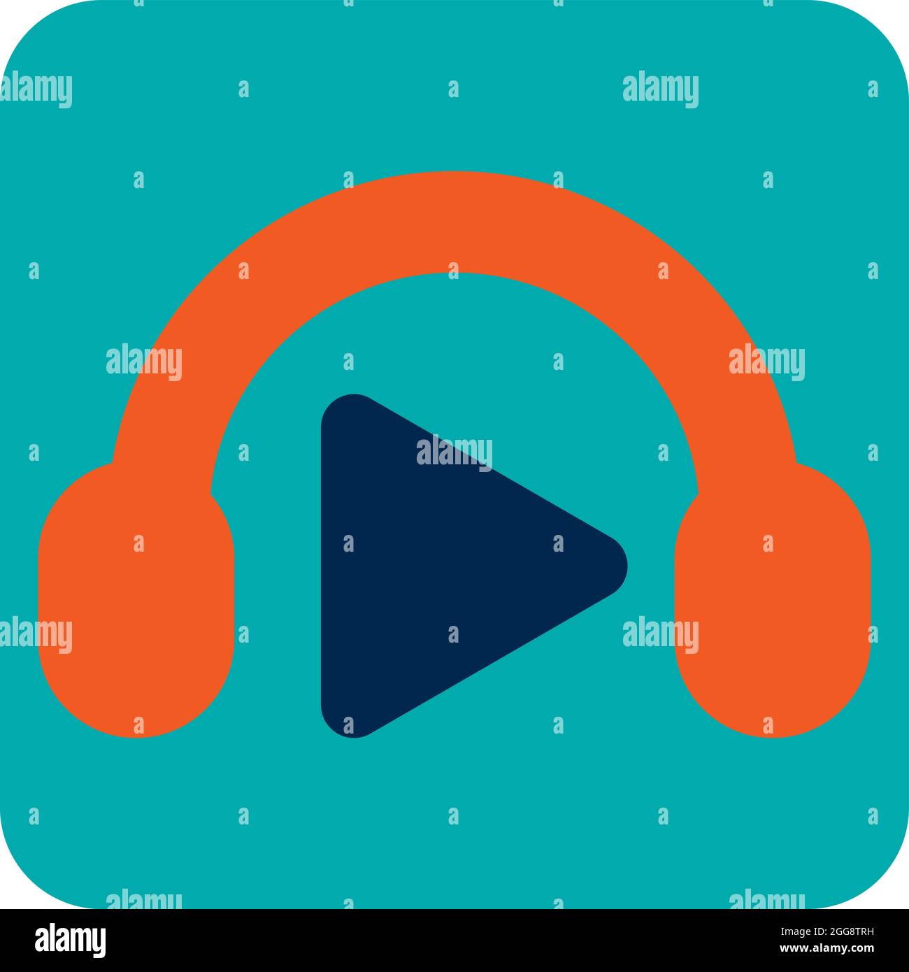 Podcast play symbol, illustration, vector, on a white background Stock ...