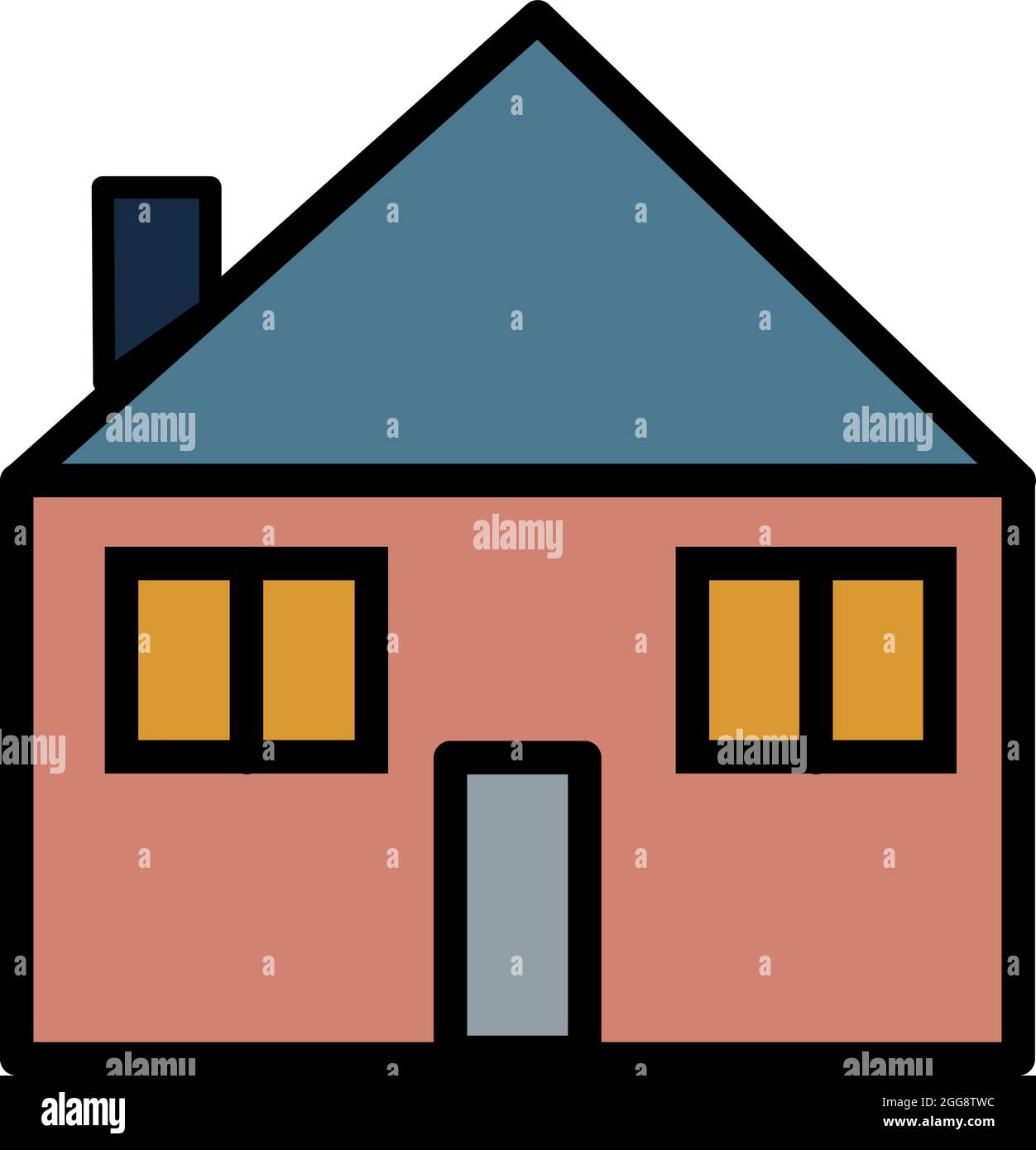 Single house isolated on Stock Vector Images - Alamy