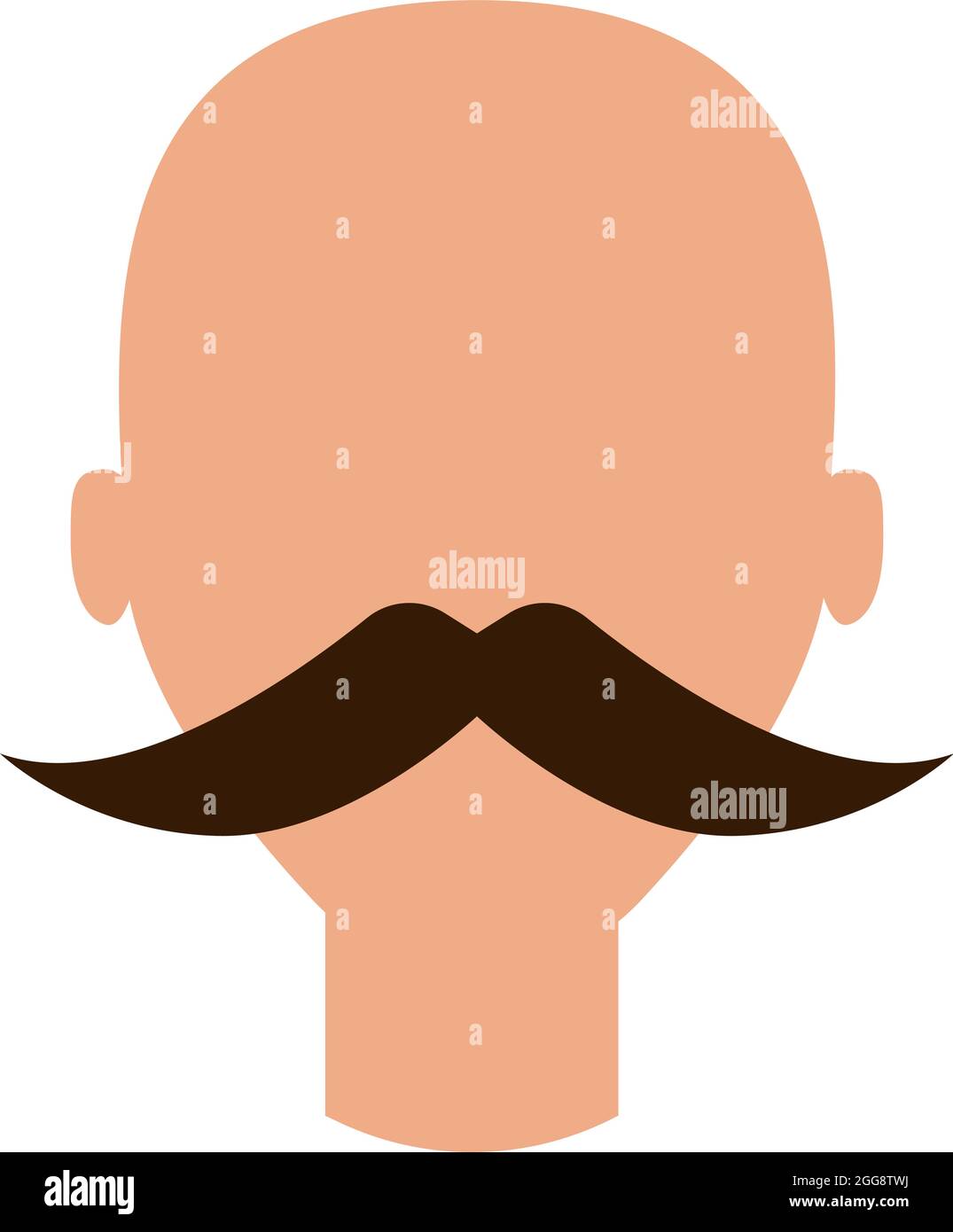Man with classic mustaches, illustration, vector, on a white background ...