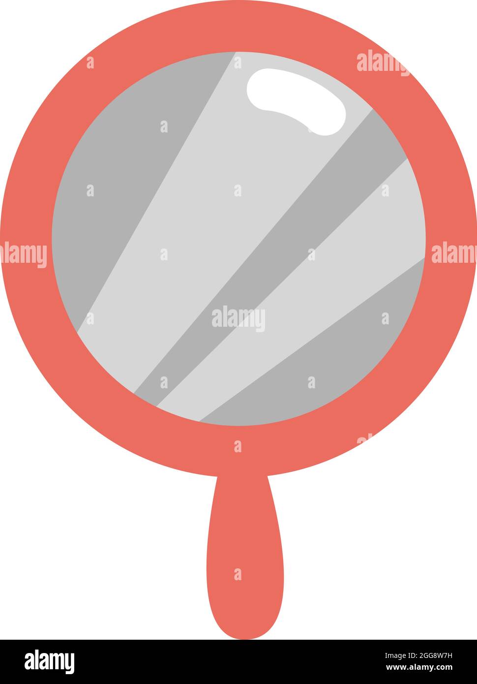 Red hand mirror, illustration, vector, on a white background Stock ...