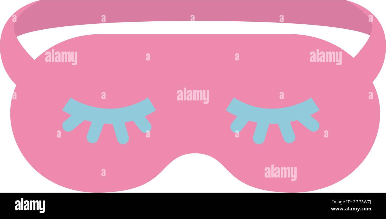Pink sleeping mask, illustration, vector, on a white background Stock ...