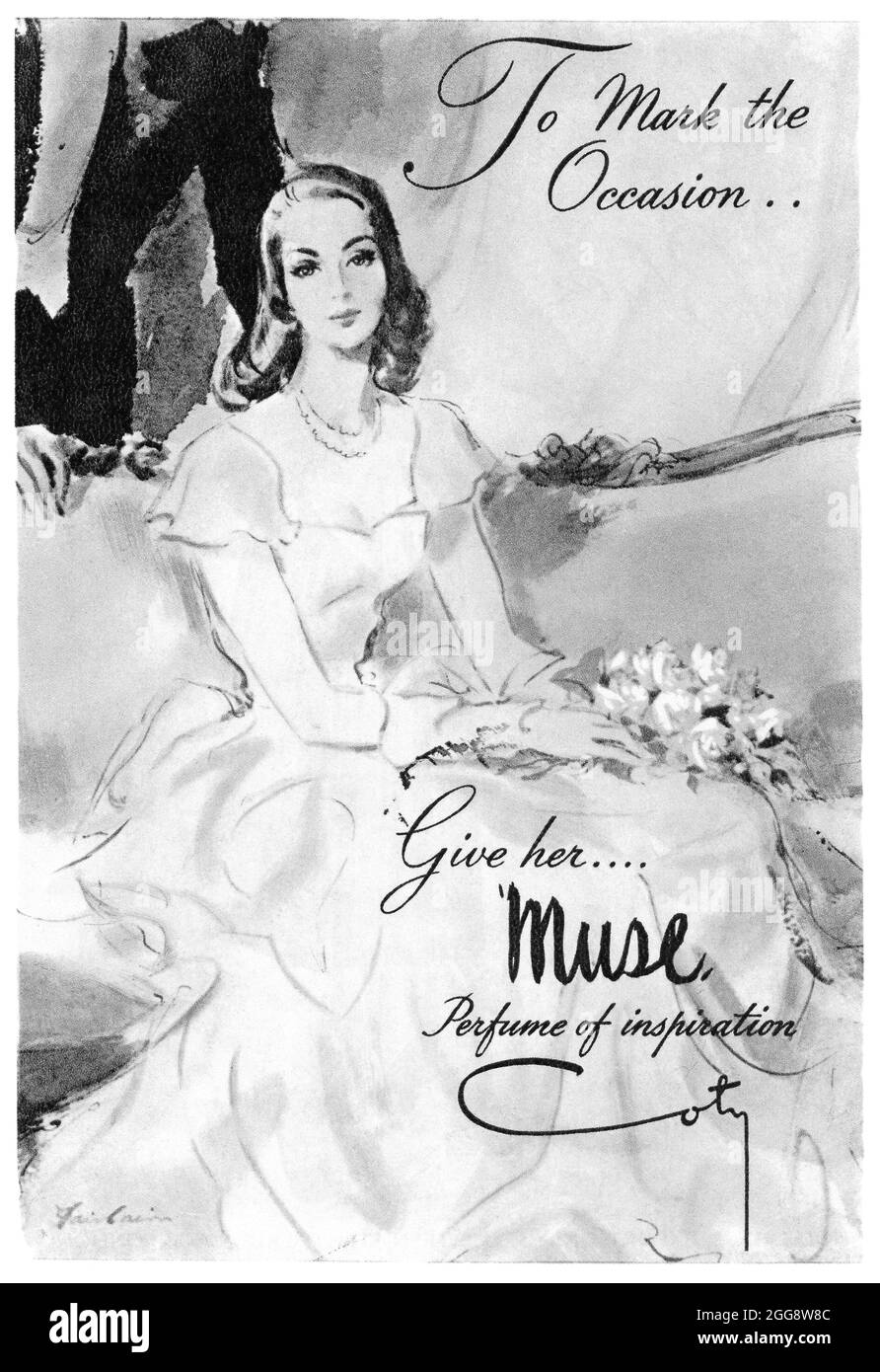 Perfume advert 1940s Black and White Stock Photos & Images - Alamy