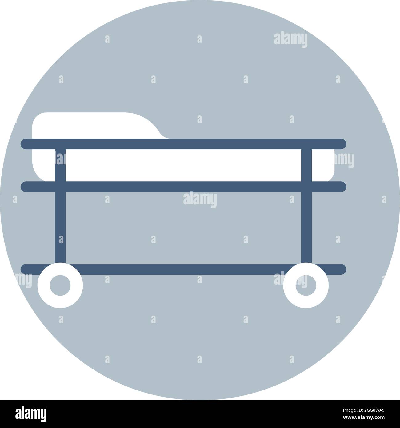 Hospital bed, illustration, vector, on a white background Stock Vector ...