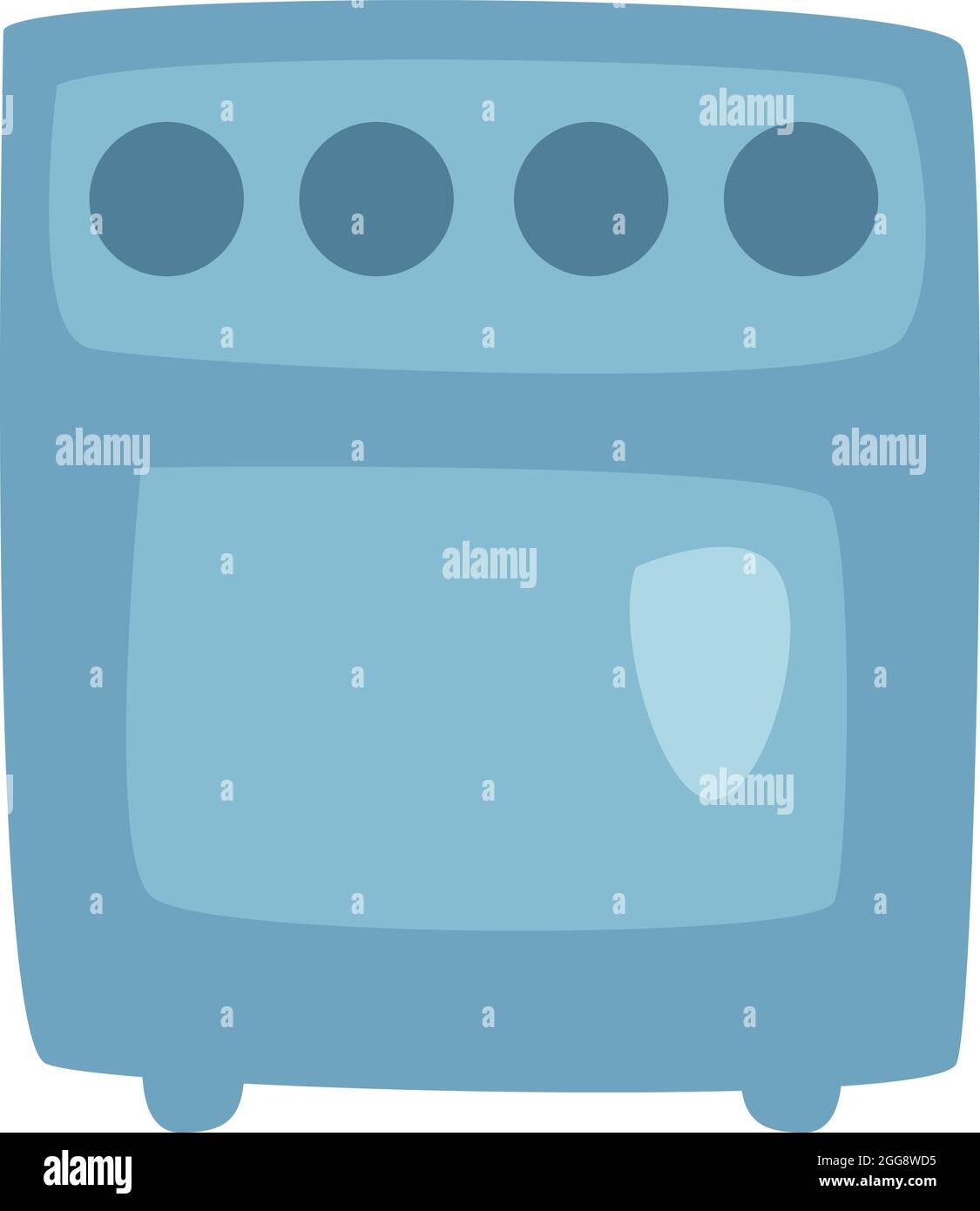 Blue gas stove, illustration, vector, on a white background Stock ...