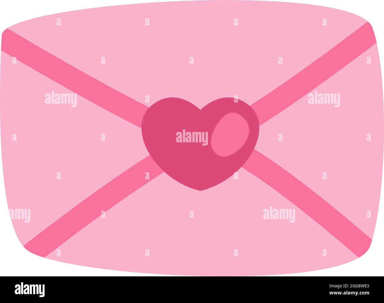 Pink love letter, illustration, vector, on a white background Stock ...