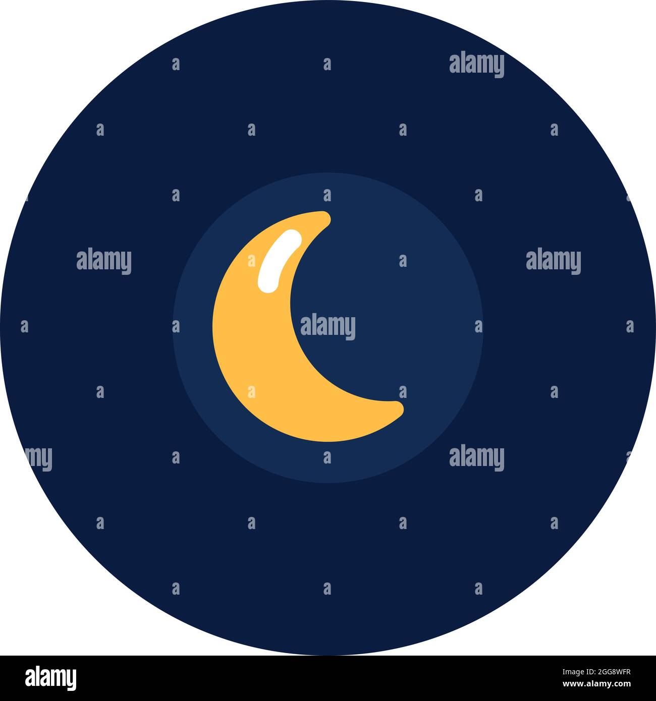 Young yellow moon, illustration, vector, on a white background Stock ...