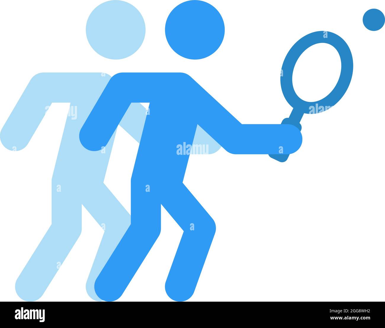 Playing tennis, illustration, vector, on a white background Stock ...