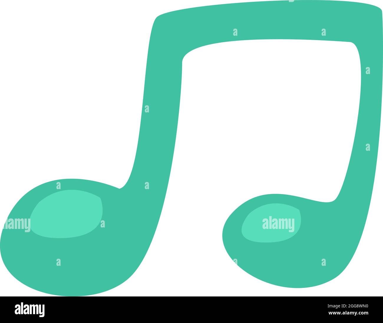 Green music note, illustration, vector, on a white background Stock ...