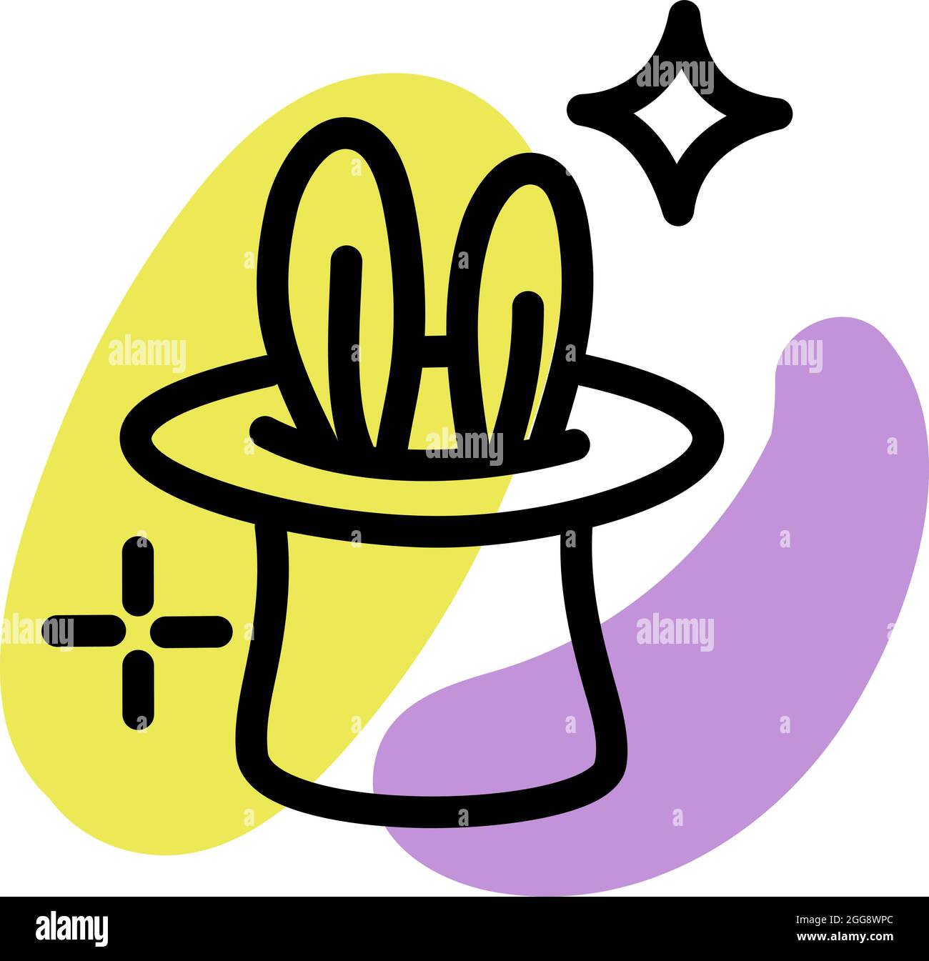 Magic hat with bunny, illustration, vector, on a white background Stock ...