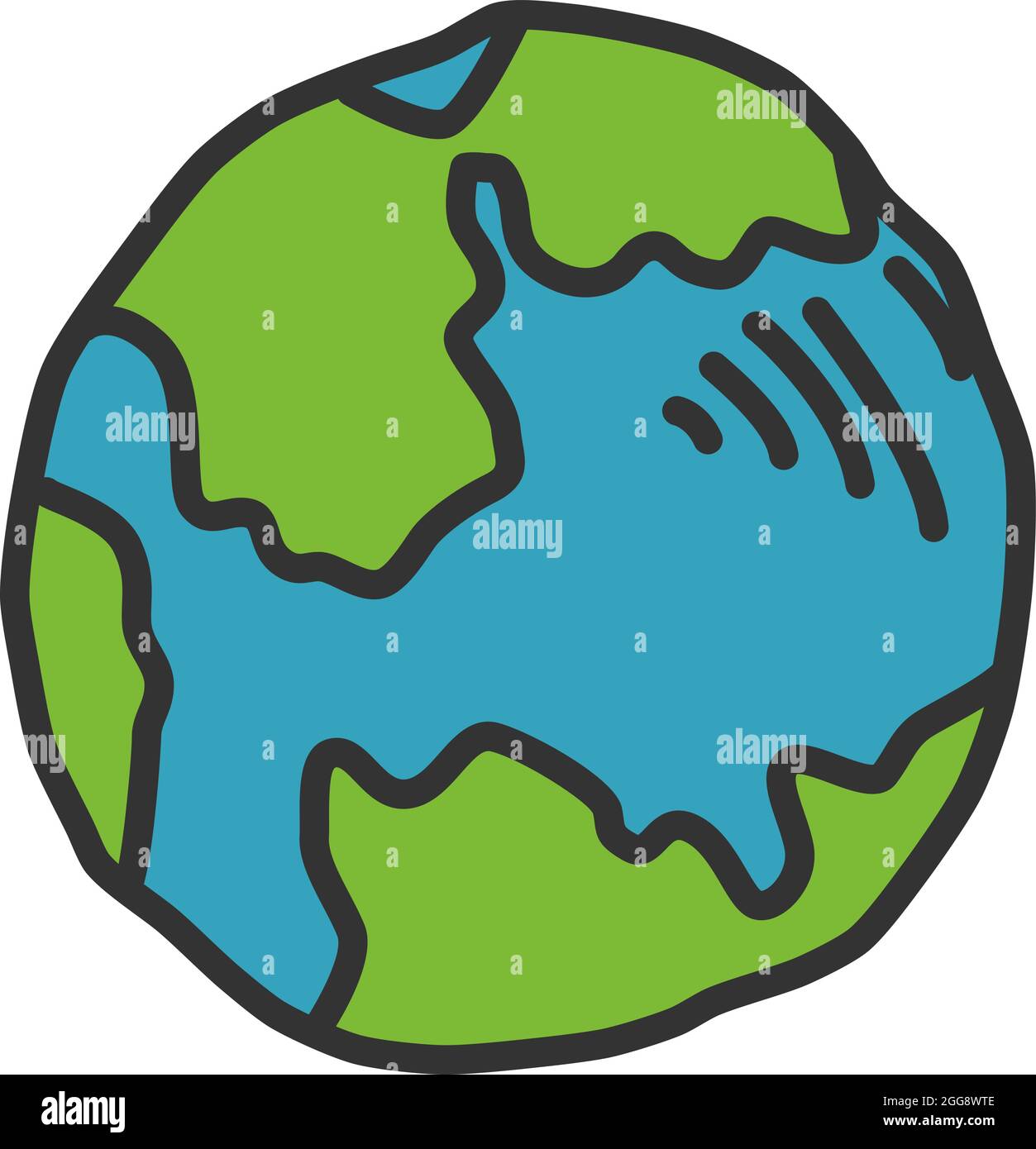 Planet earth, illustration, vector, on a white background Stock Vector ...