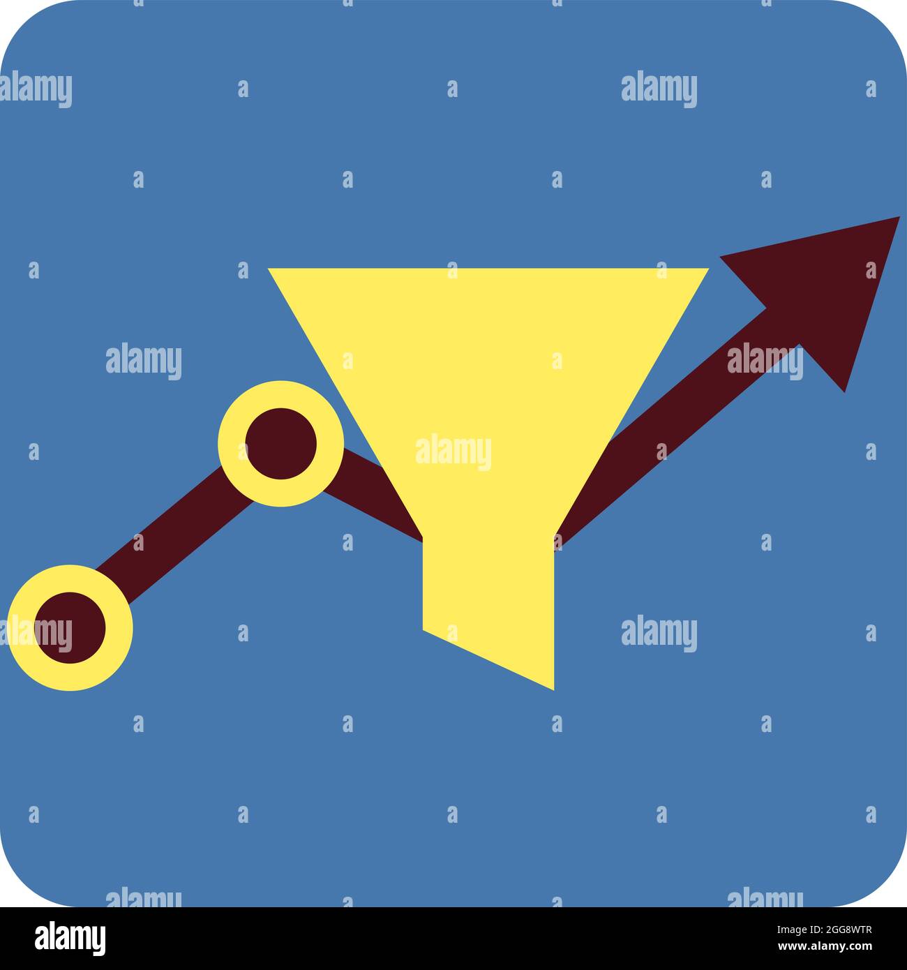 Marketing filter with arrow, illustration, vector, on a white ...