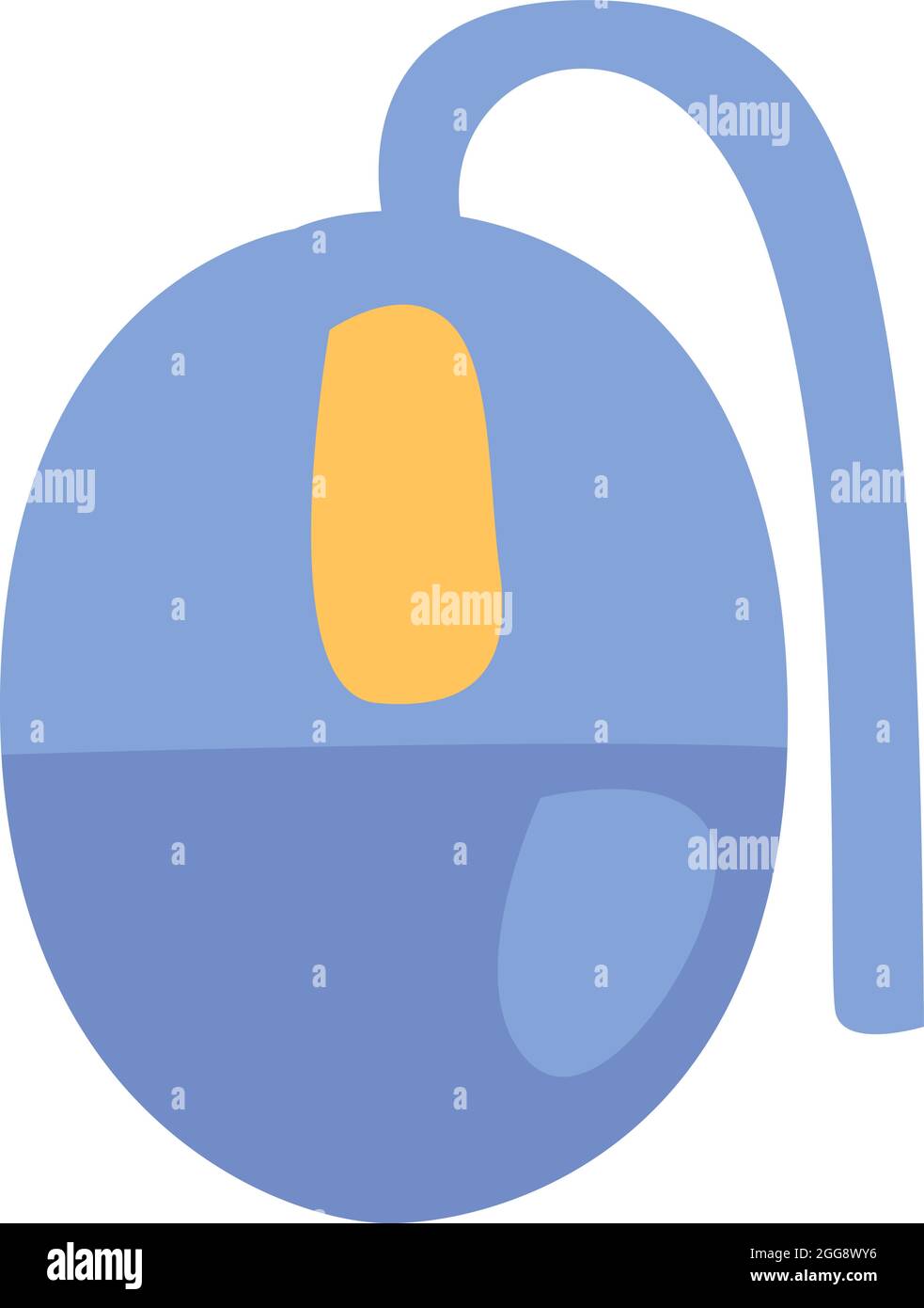 Blue pc mouse, illustration, vector, on a white background Stock Vector ...