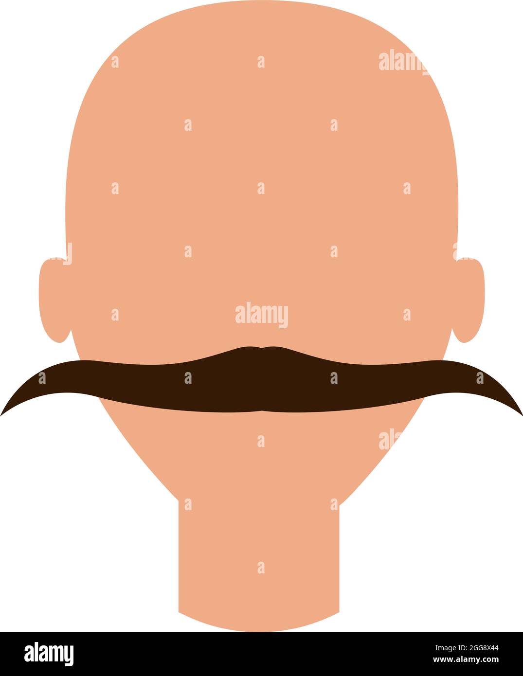 Man with long mustaches, illustration, vector, on a white background ...