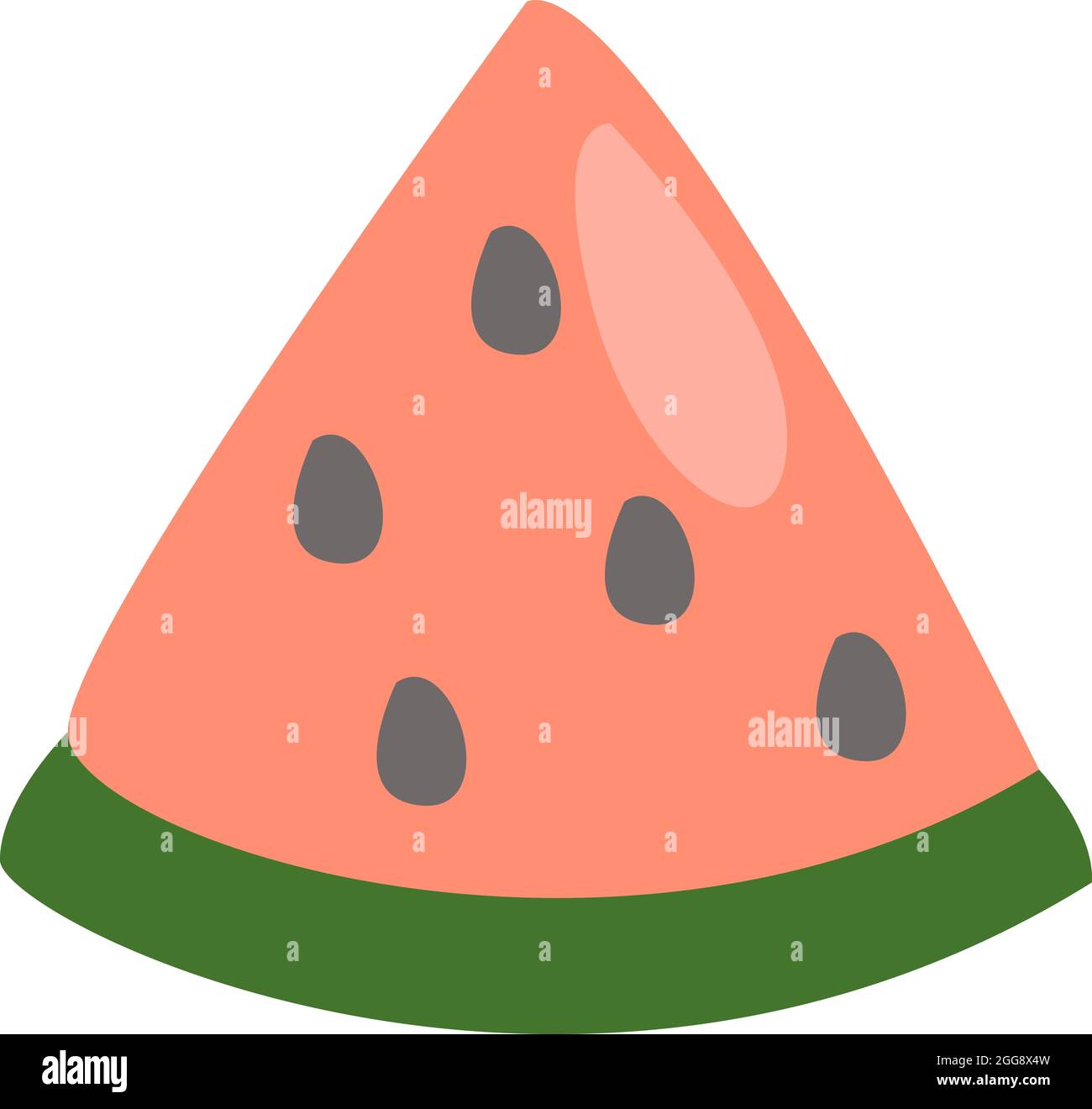 Triangle slice of watermelon, illustration, vector, on a white ...