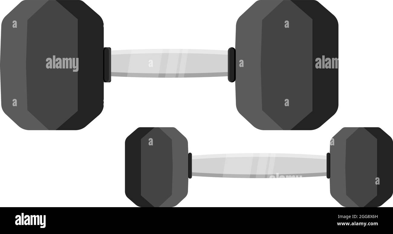 Two dumbells, illustration, vector on white background Stock Vector ...