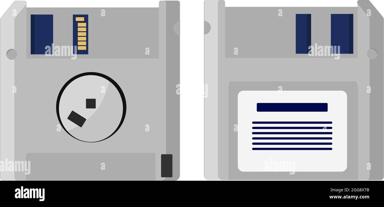 Floppy disc, illustration, vector on white background Stock Vector ...