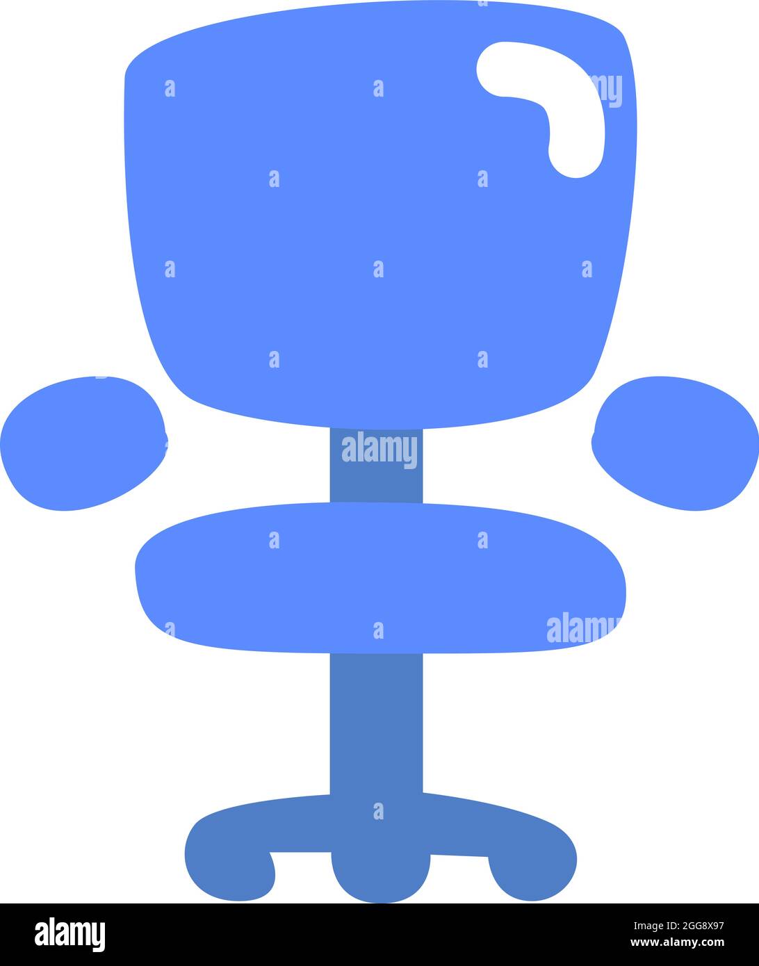 Blue office chair, illustration, vector, on a white background Stock ...