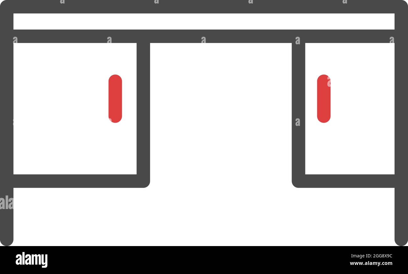 Office table, illustration, vector, on a white background Stock Vector ...