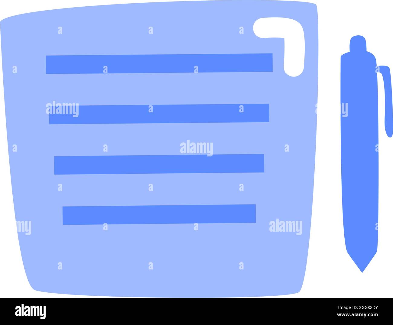 Blue notes, illustration, vector, on a white background Stock Vector ...