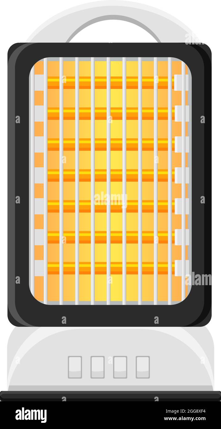 Small electric heater, illustration, vector on white background Stock ...