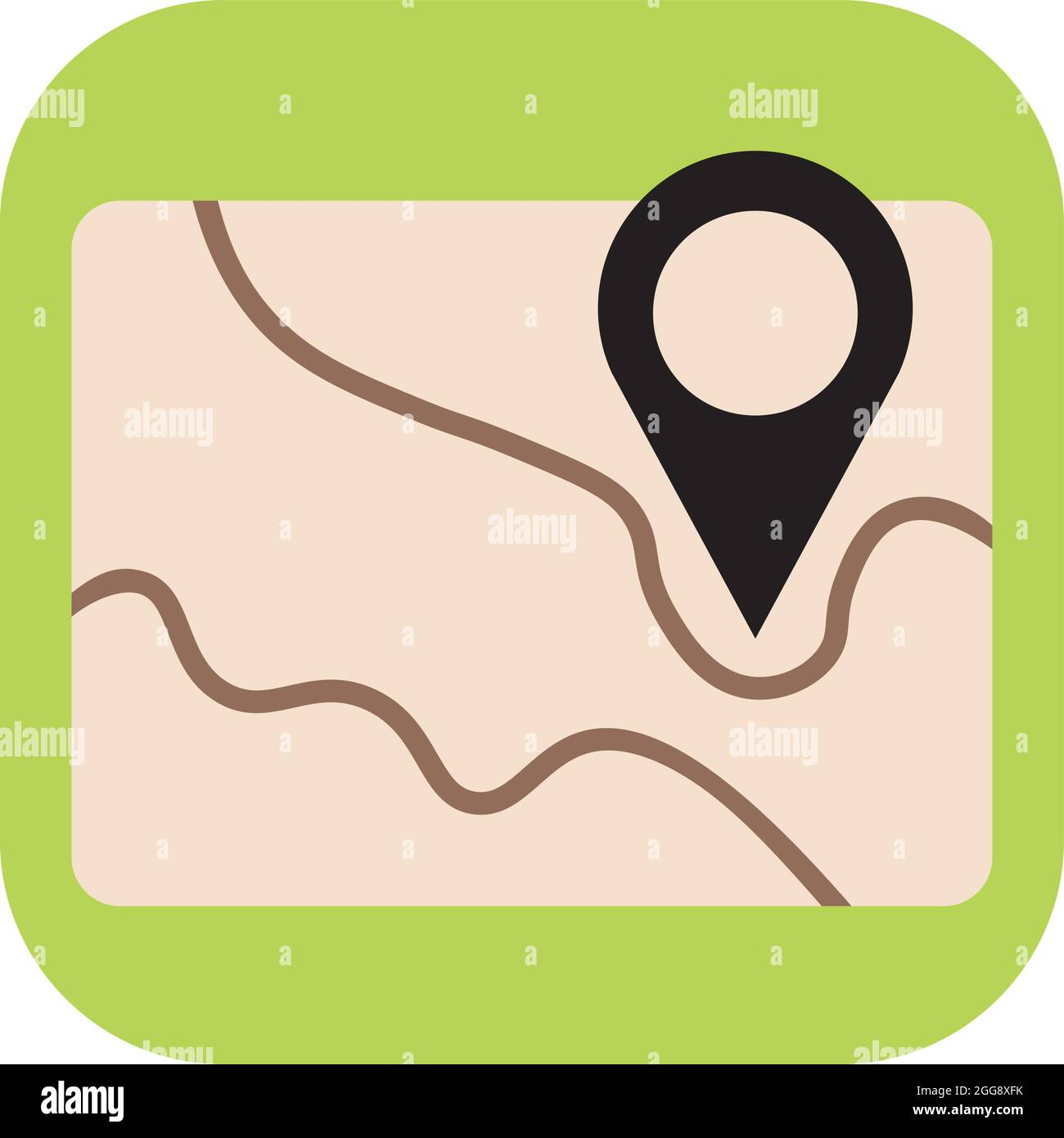 Navigation on map, illustration, vector, on a white background Stock ...