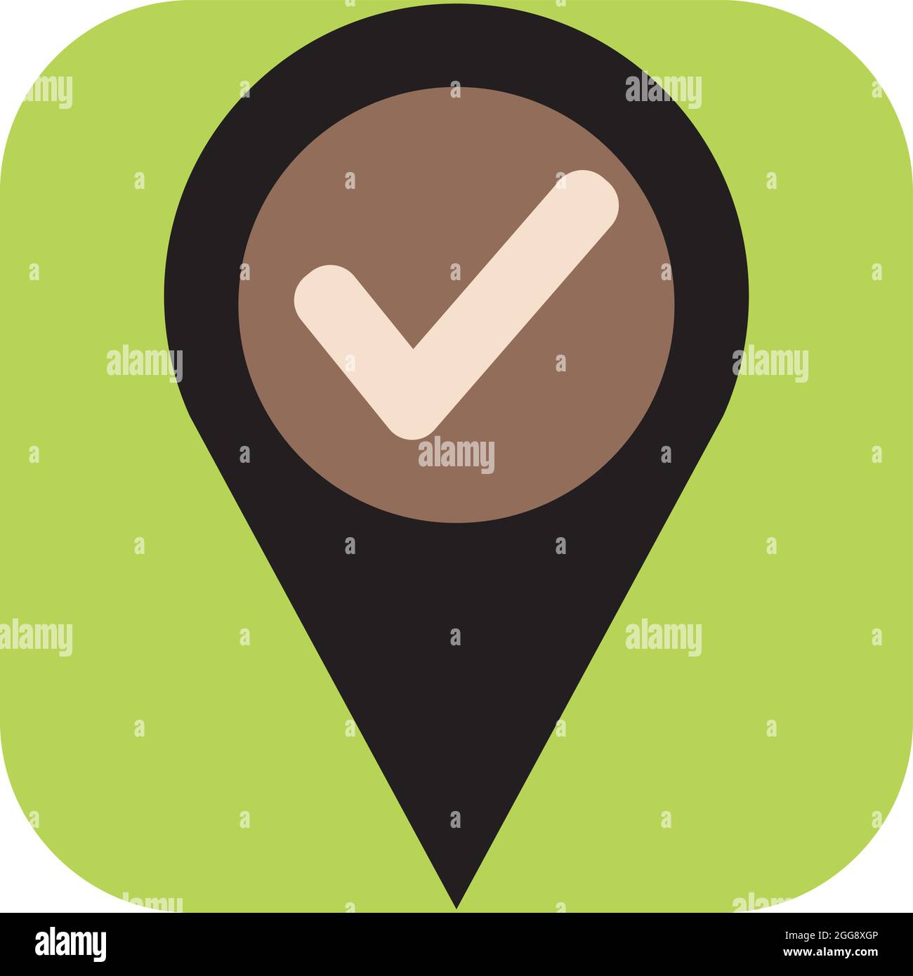 Marked place on navigation, illustration, vector, on a white background ...