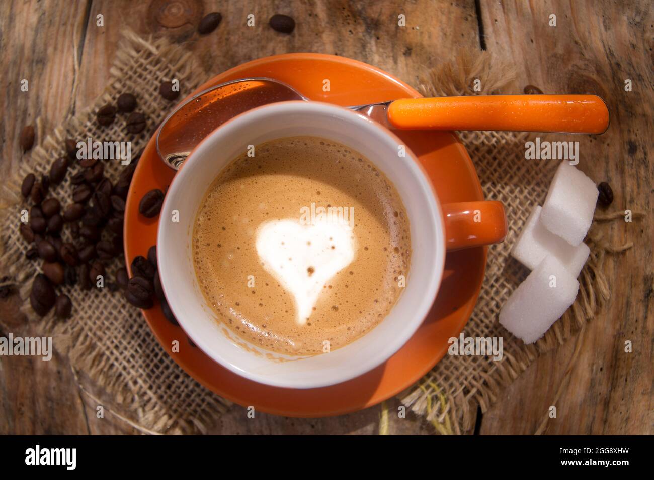 Cup of hot coffee represented with drawings of love hearts Stock Photo ...