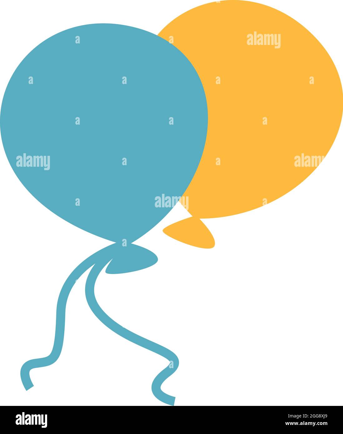 Two balloons, illustration, vector, on a white background Stock Vector ...