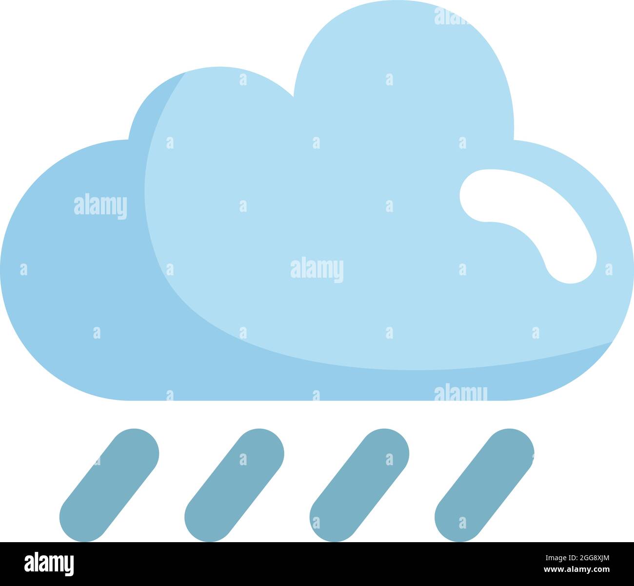 Heavy rain cloud, illustration, vector, on a white background Stock ...