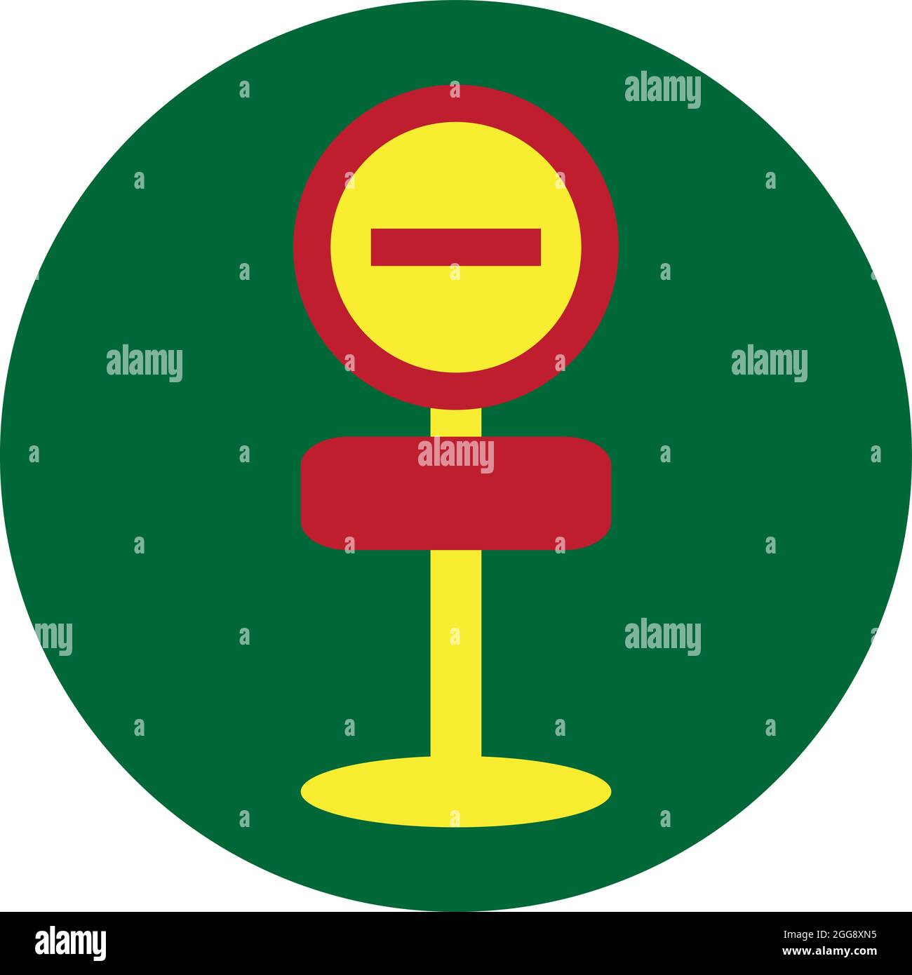 No entry traffic sign, illustration, vector, on a white background ...