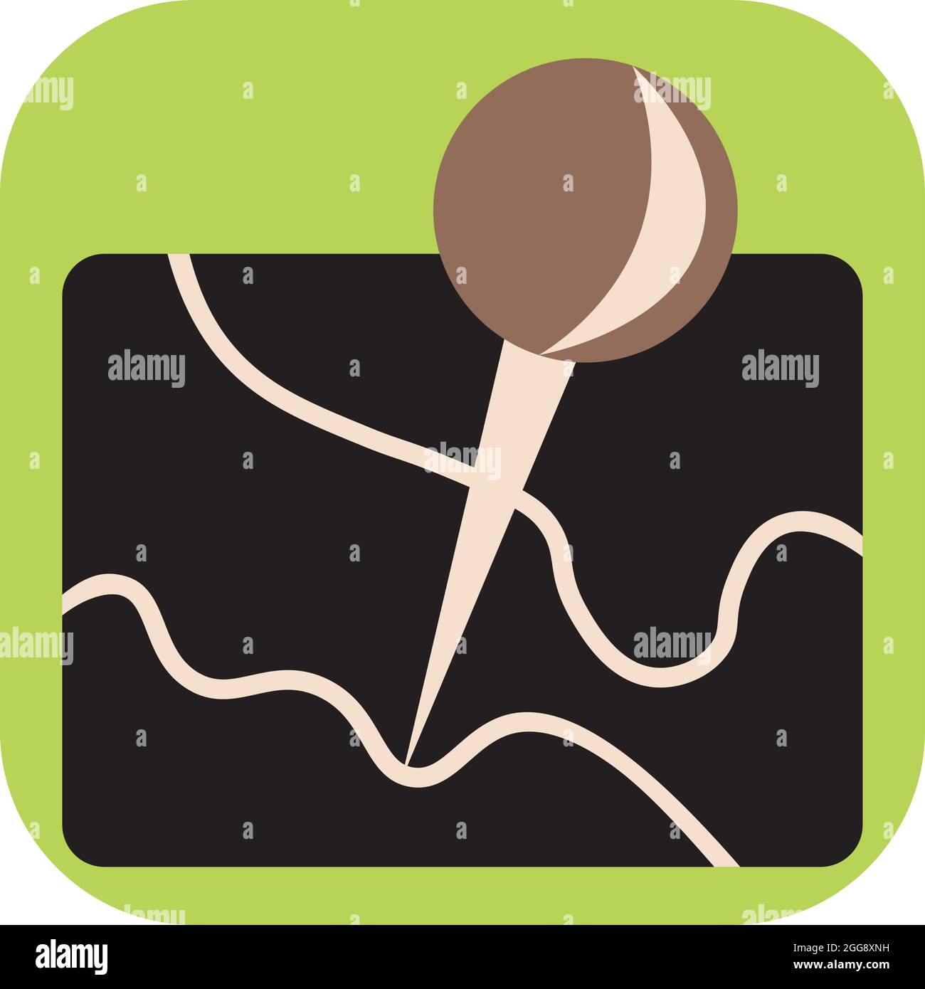 Pinned map navigation, illustration, vector, on a white background ...