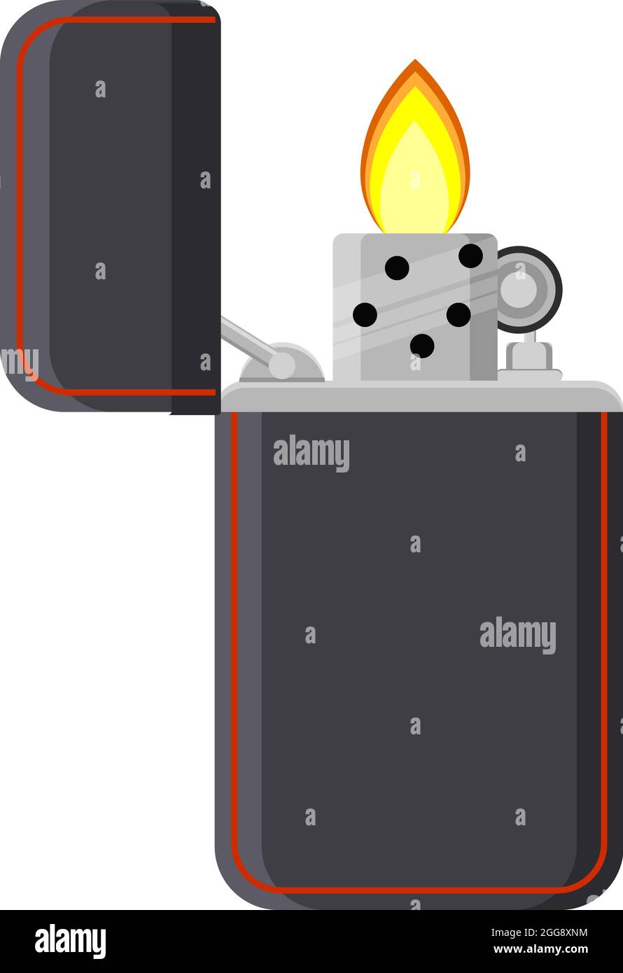 Black Lighter, illustration, vector on white background Stock Vector ...