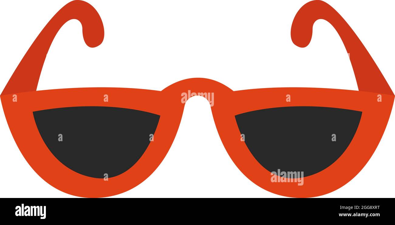 Red sunglasses, illustration, vector, on a white background Stock ...