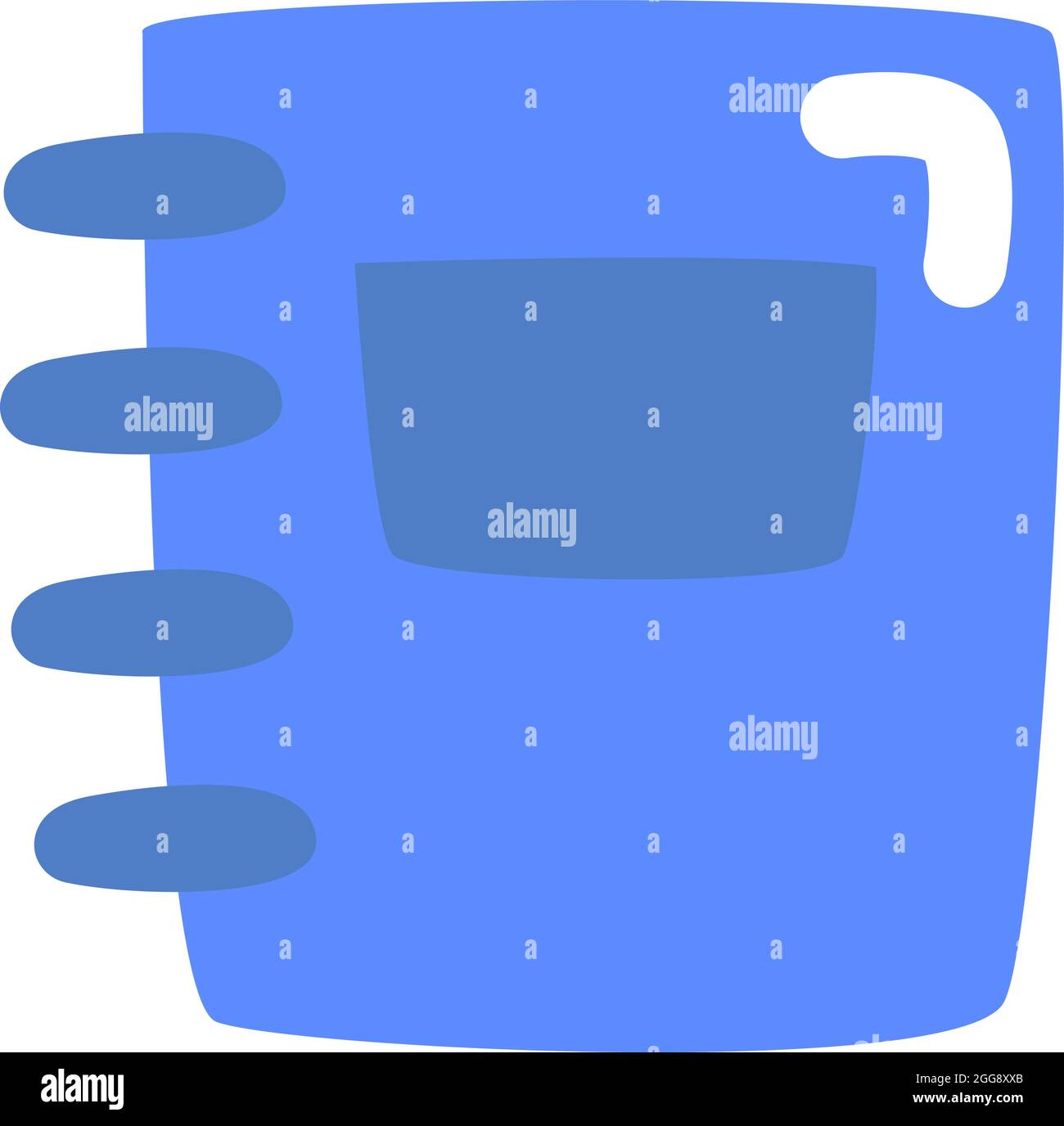 Blue office notebook, illustration, vector, on a white background Stock ...