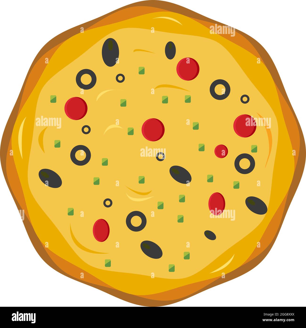 Cheese pizza, illustration, vector on white background Stock Vector ...