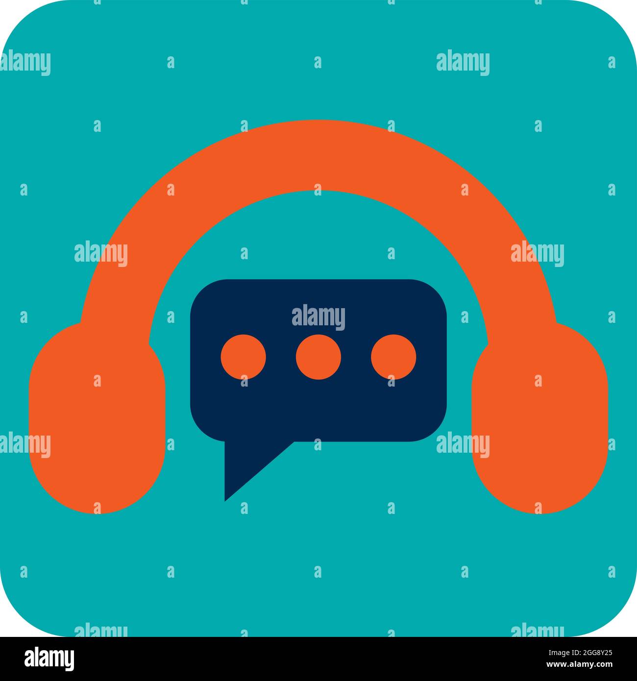 Headphones with message, illustration, vector, on a white background ...