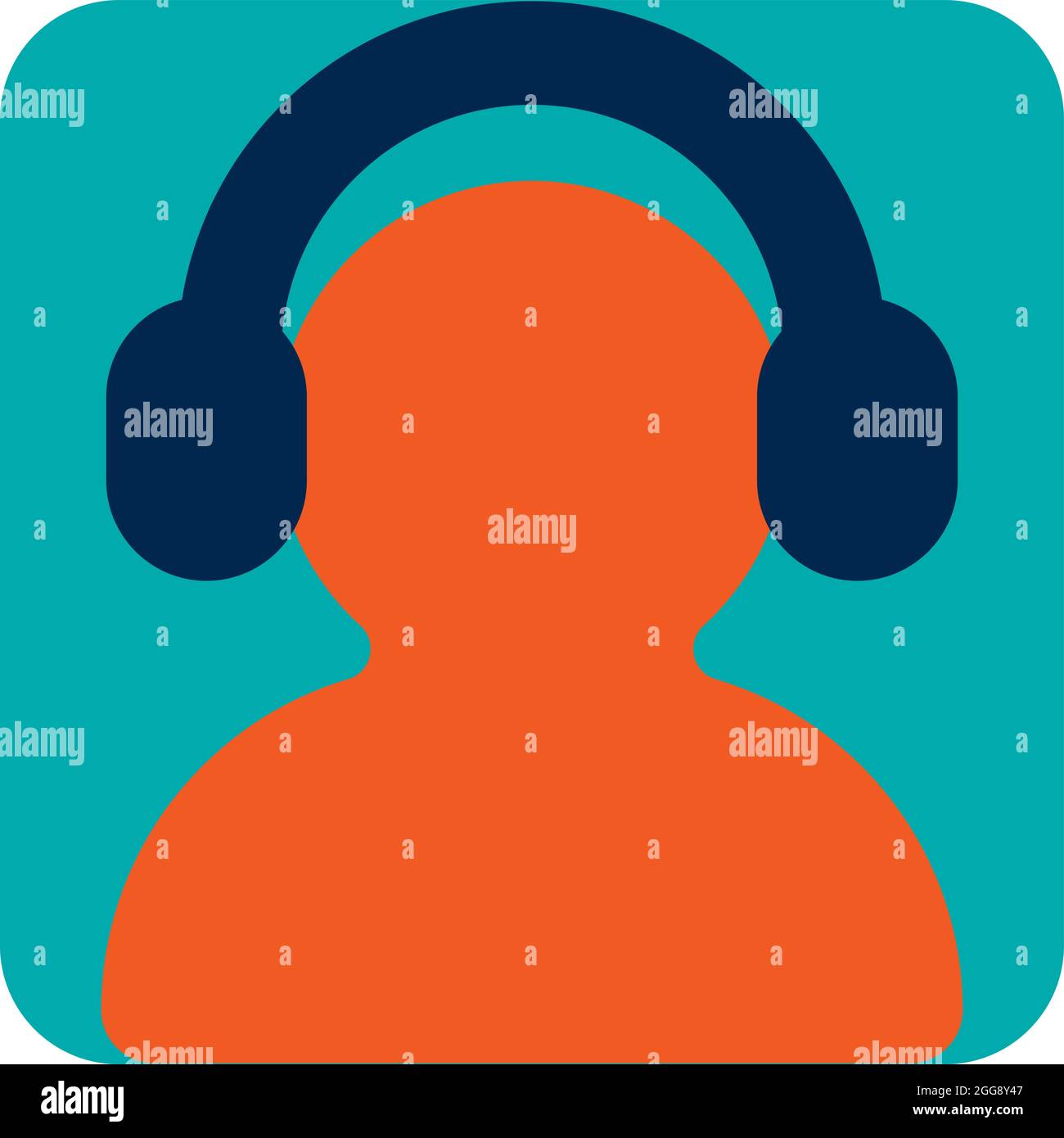 Girl with headphones on Stock Vector Images - Alamy