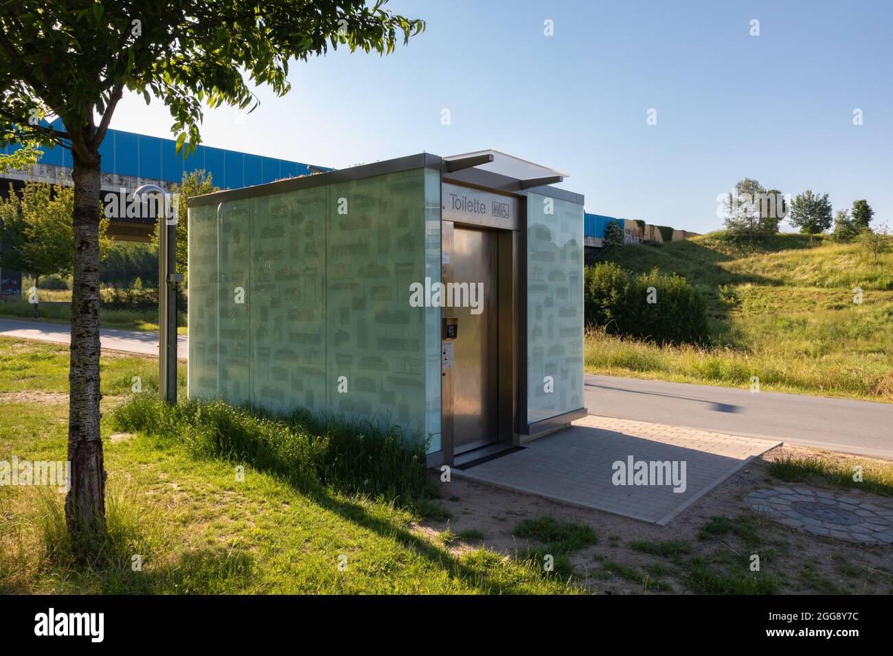 New automatic and hygienic toilet along cycle way in Dortmund Stock ...