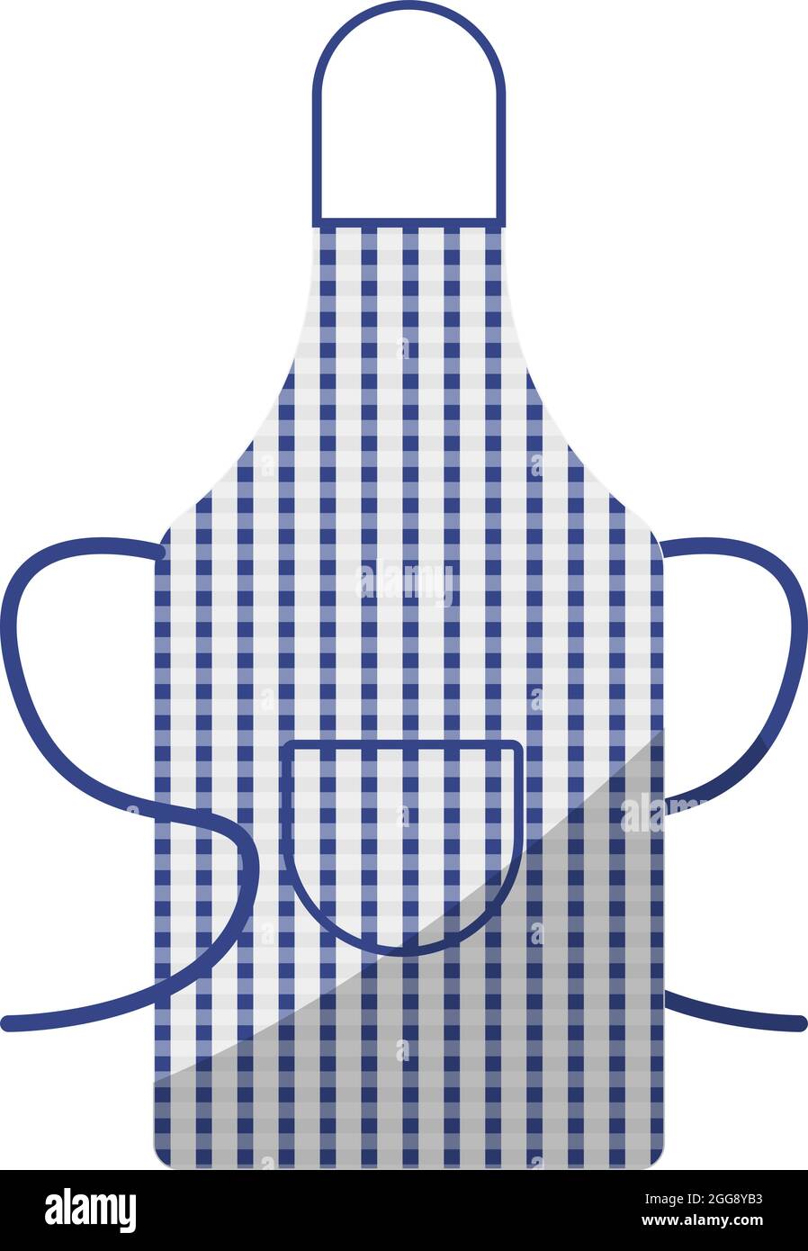 Blue and white kitchen apron, illustration, vector on white background ...
