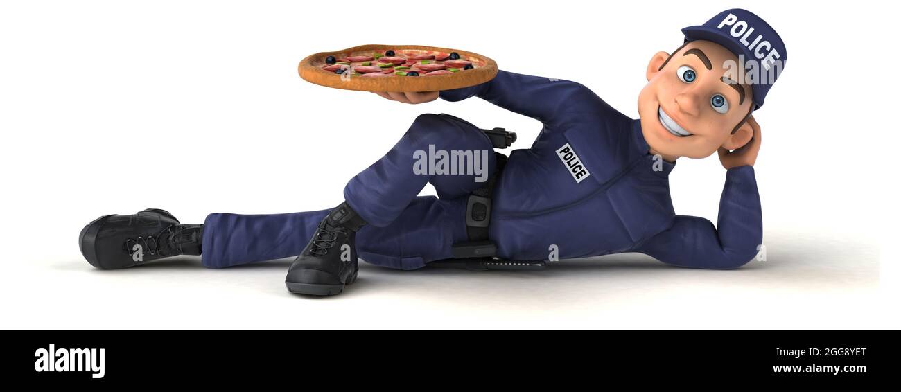 Fun 3D illustration of a cartoon Police Officer Stock Photo - Alamy