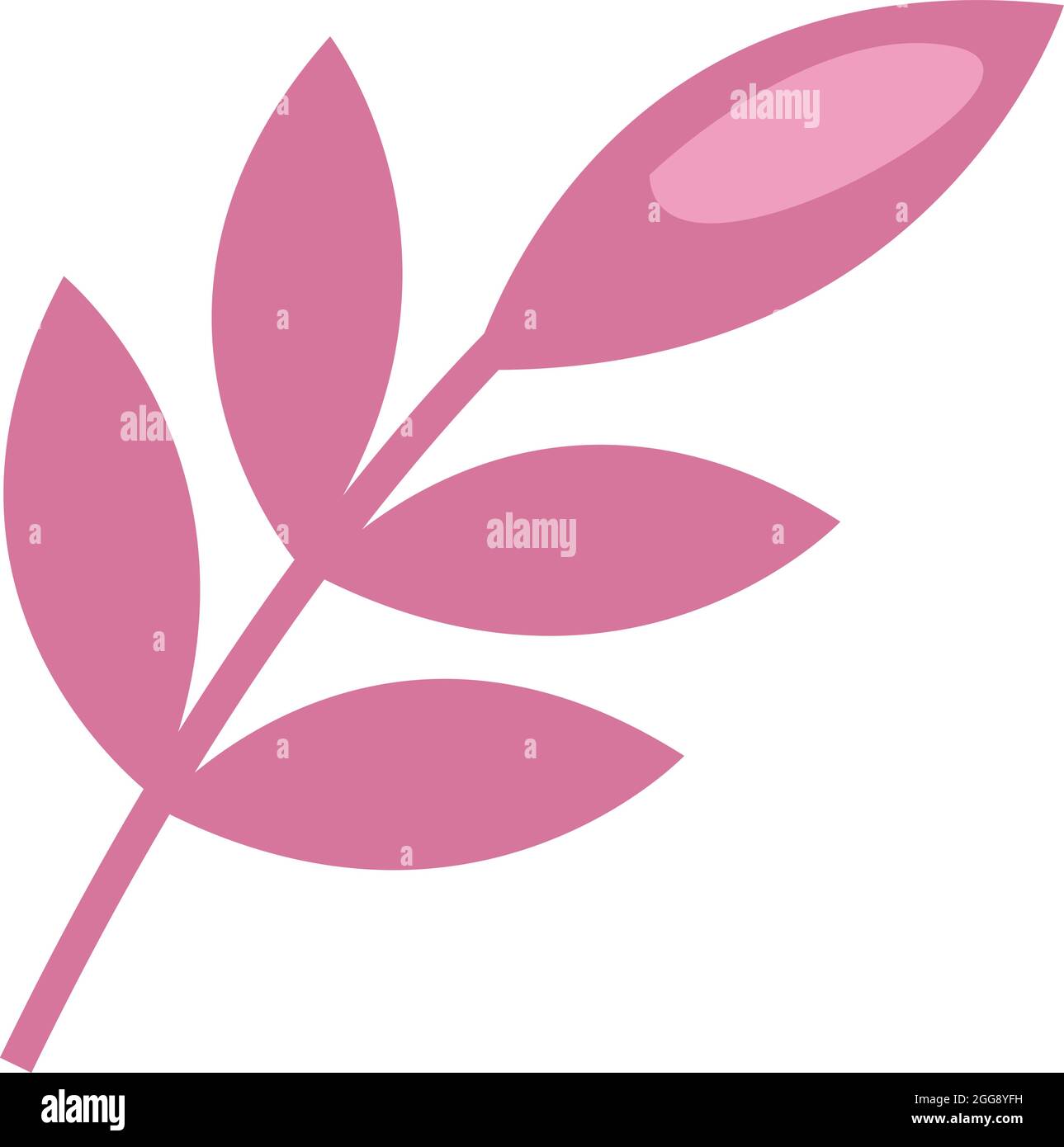 Pink leaf, illustration, vector, on a white background Stock Vector ...