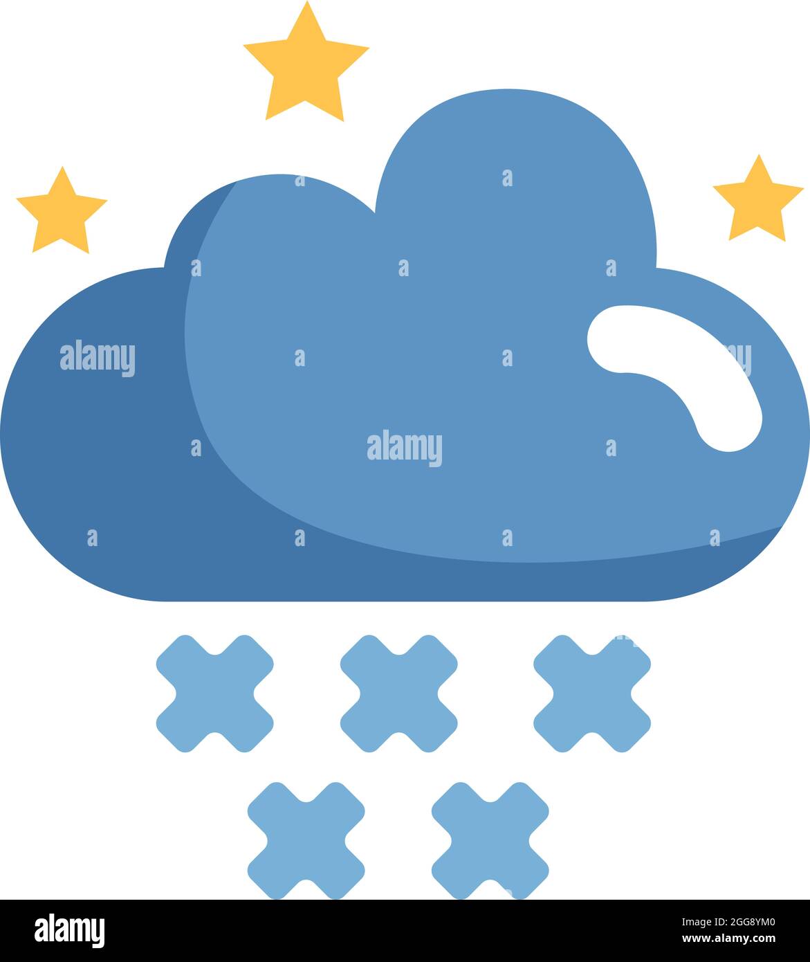 Snow cloud, illustration, vector, on a white background Stock Vector ...