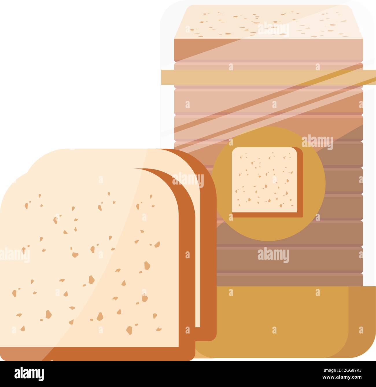 Bread package, illustration, vector on white background Stock Vector ...