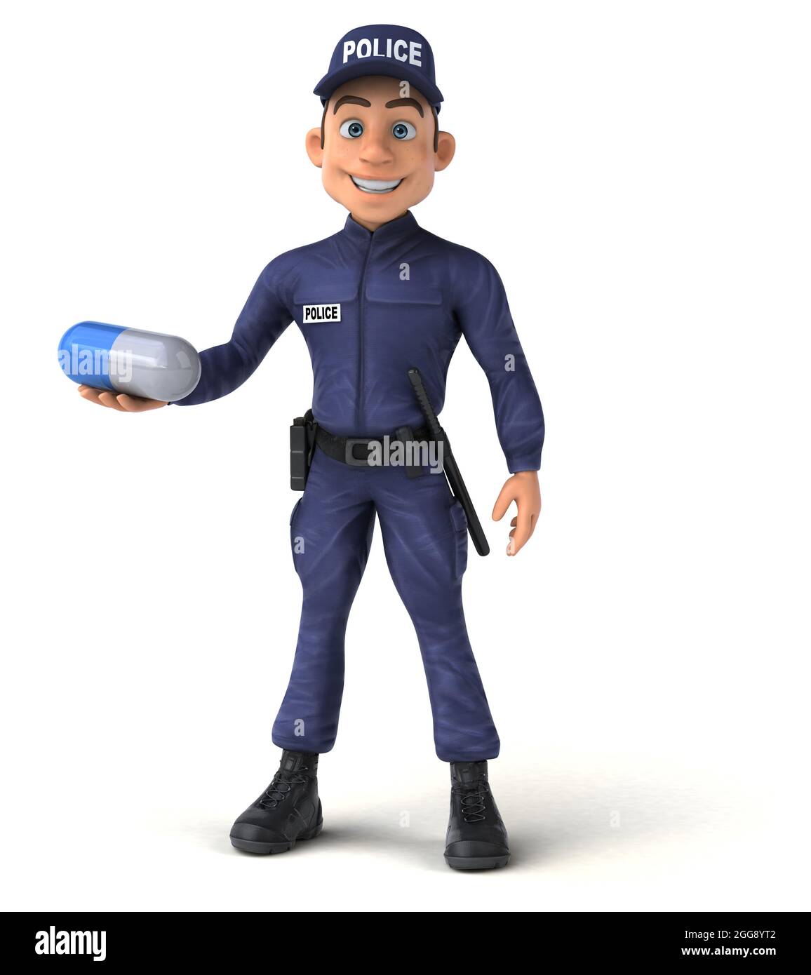 Fun 3D illustration of a cartoon Police Officer Stock Photo - Alamy