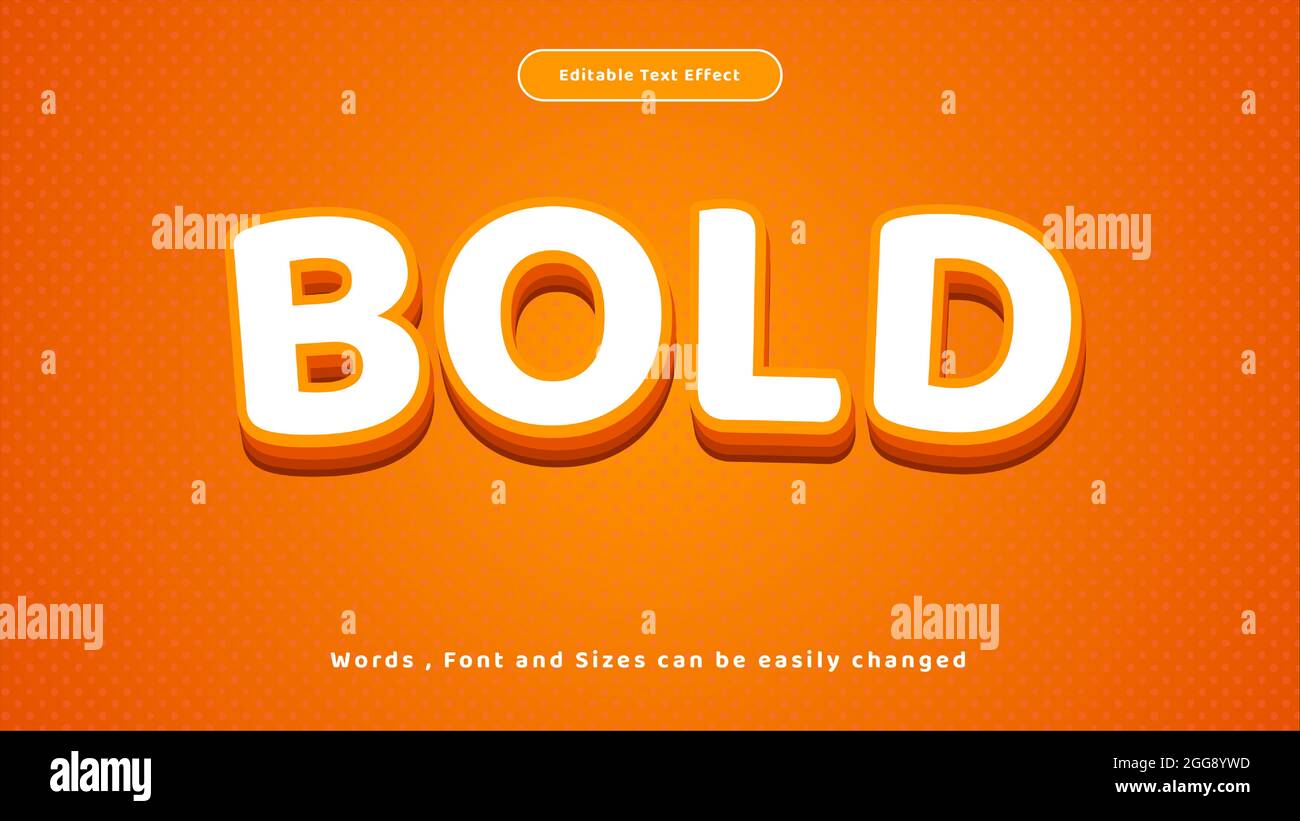 editable text effect bold orange style vector Stock Vector Image & Art ...