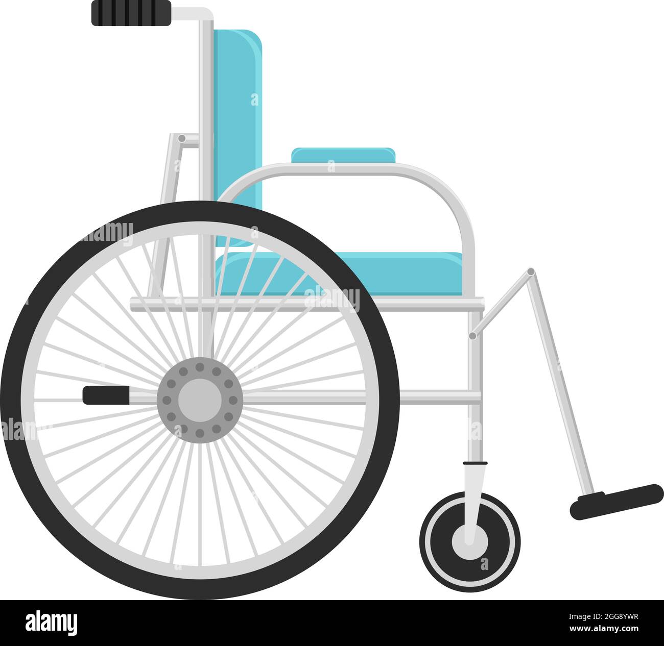 Blue wheelchair, illustration, vector on white background Stock Vector ...